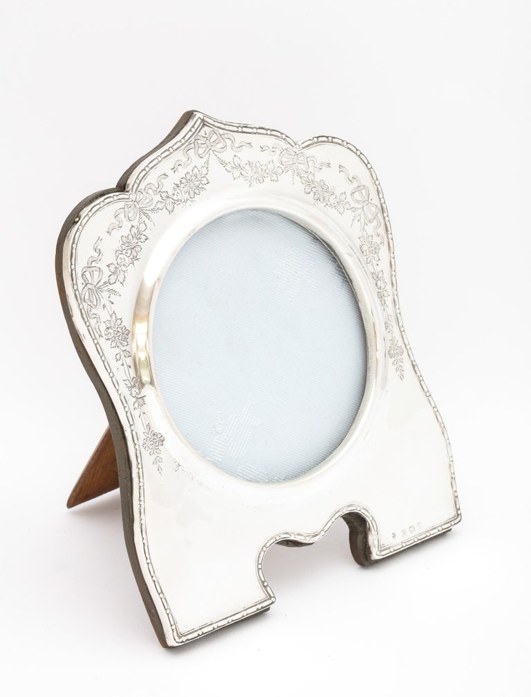 Unusual Edwardian Sterling Silver Wood-Backed Picture Frame For Sale at ...