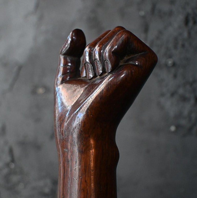Unusual English Treen Folk Art Carved Arm For Sale at 1stDibs