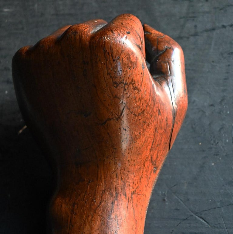 Unusual English Treen Folk Art Carved Arm For Sale at 1stDibs