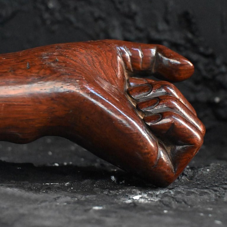 Unusual English Treen Folk Art Carved Arm For Sale at 1stDibs