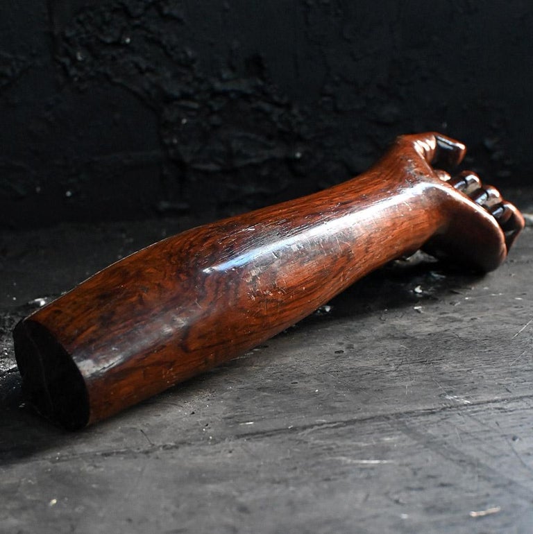 Unusual English Treen Folk Art Carved Arm For Sale at 1stDibs