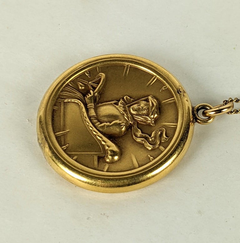 Unusual Figural Edwardian Locket, Lady Carriage Driver For Sale at 1stDibs