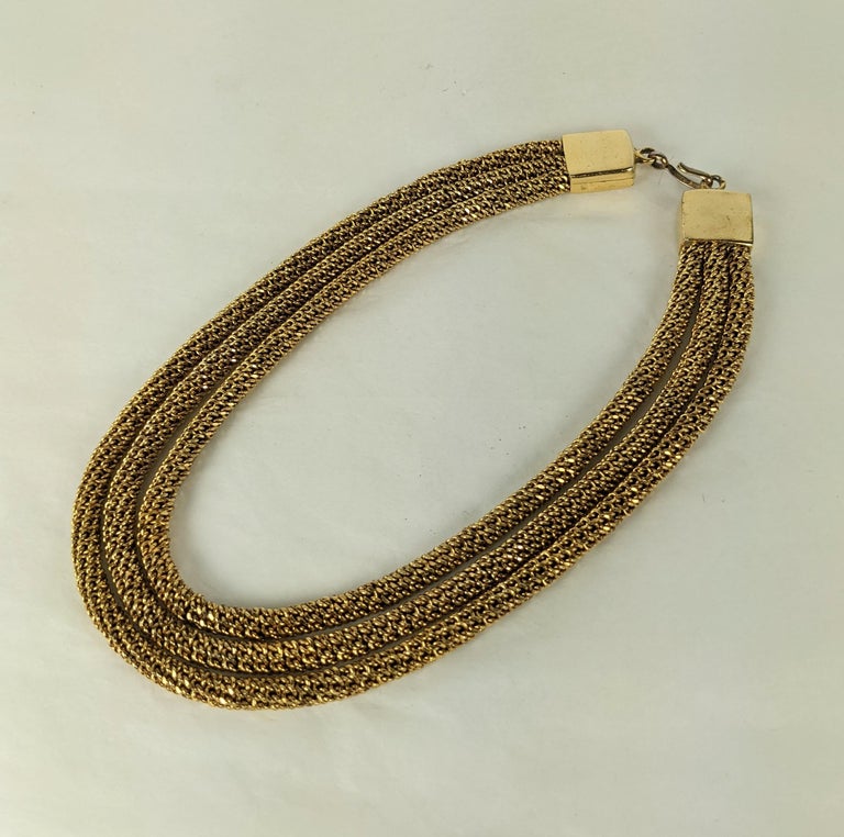 Unusual French Chain Multistrand Necklace For Sale at 1stDibs