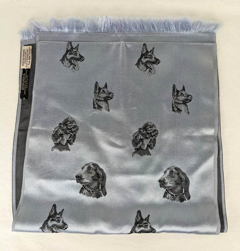 Unusual French Satin Jacquard Dog Muffler For Sale at 1stDibs