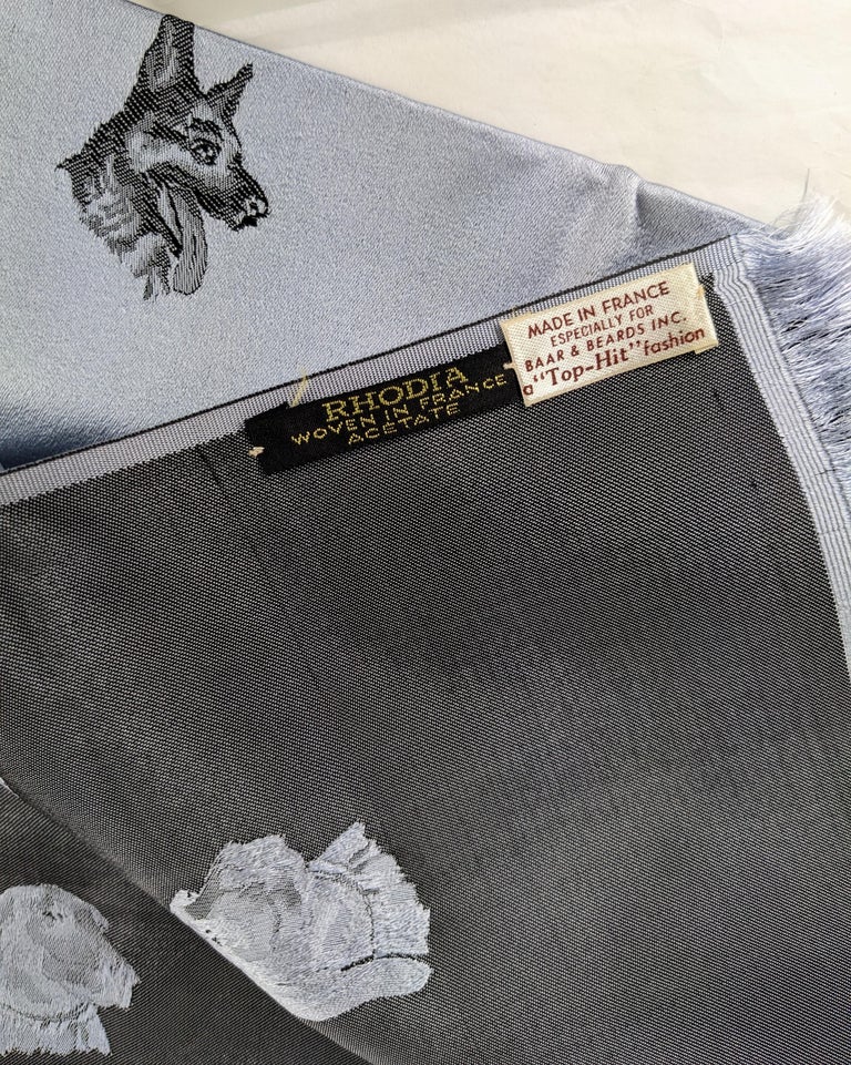Unusual French Satin Jacquard Dog Muffler For Sale at 1stDibs