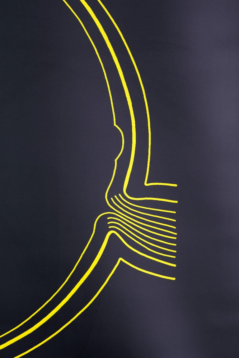 Unusual German Black and Yellow Eyeball Poster Vinyl Illustration For ...