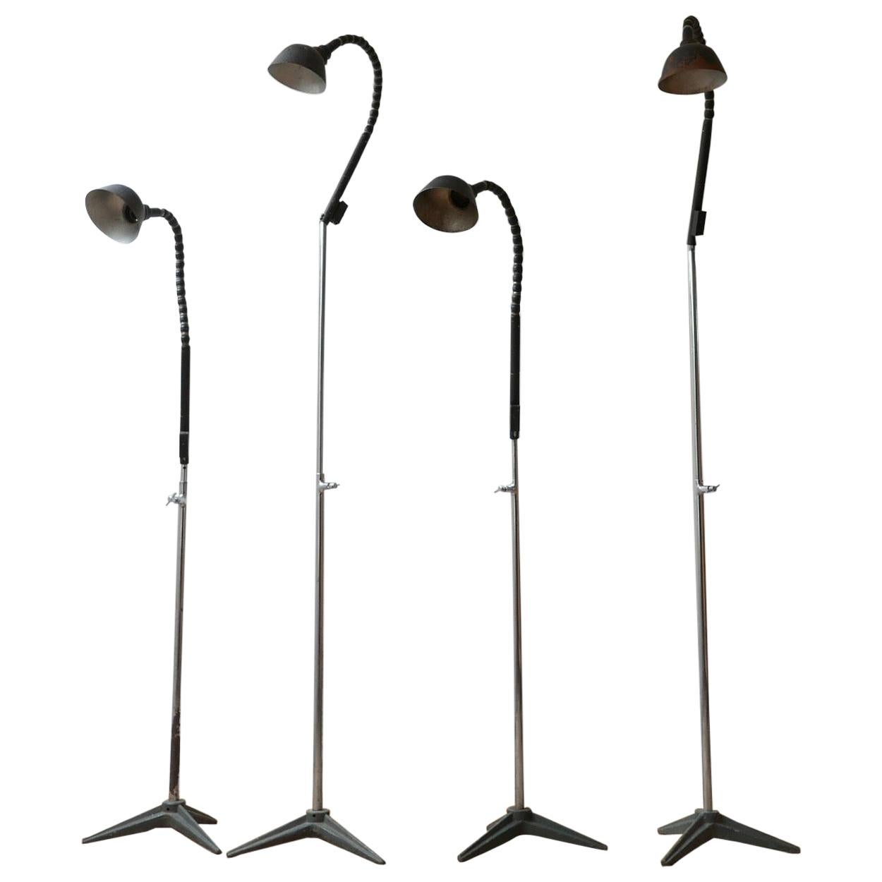 Midcentury Adjustable Industrial Medical Floor Lamp For Sale at 1stDibs