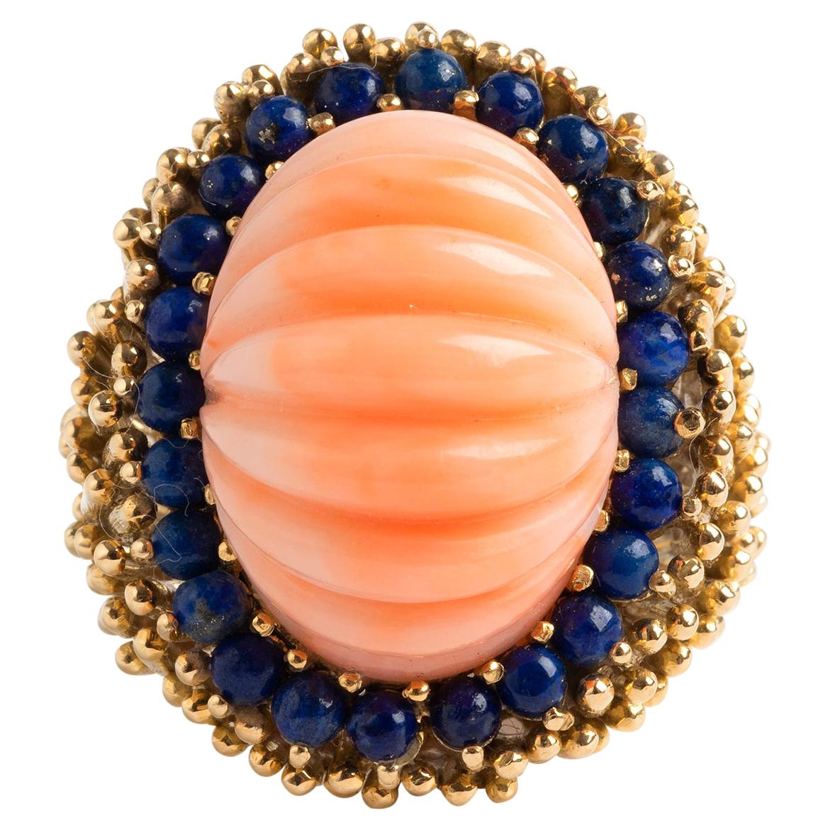 Lapis Lazuli Aztec Design Norah Pierson Gold Ring at 1stDibs | norah ...