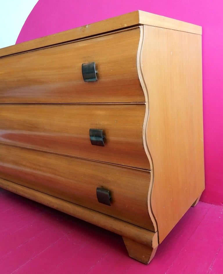 Unusual Large and Long Vintage Wavy Profile Post Modern Drawer Cabinet ...