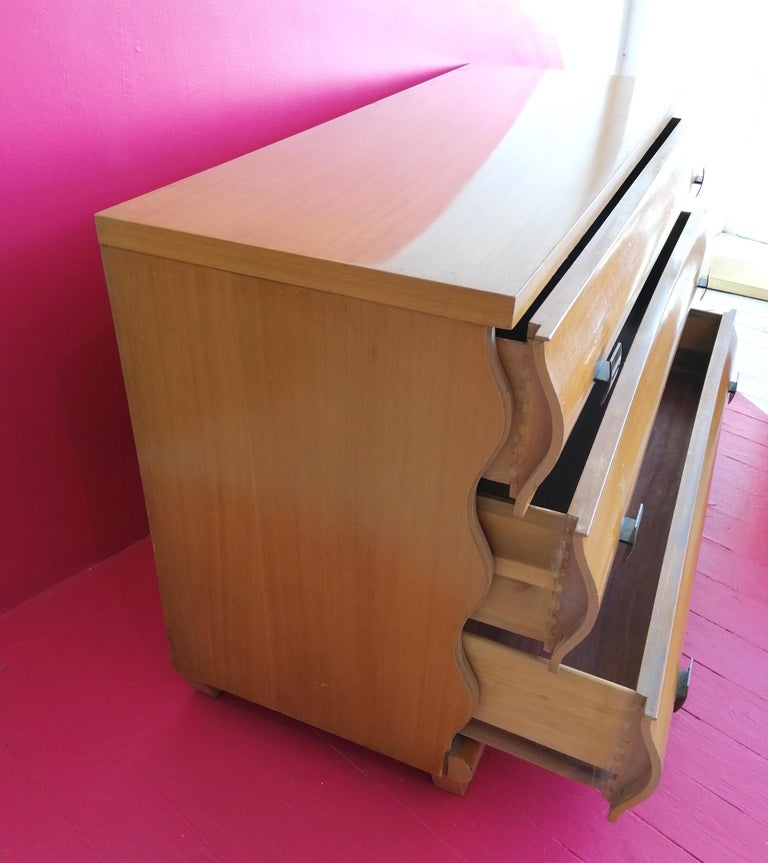 Unusual Large and Long Vintage Wavy Profile Post Modern Drawer Cabinet ...