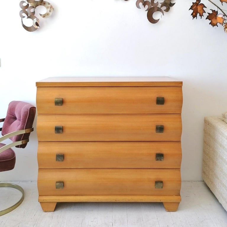 Unusual Large Vintage, Tall, Wavy Profile Post Modern Drawer Cabinet ...