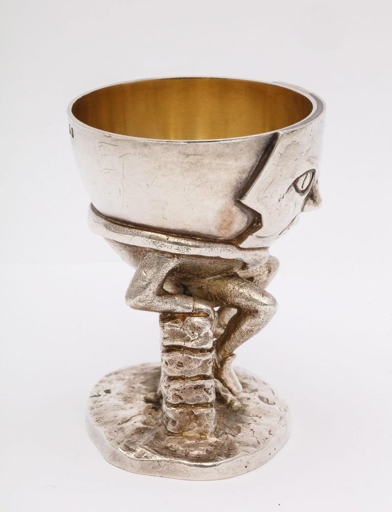 Unusual Midcentury Sterling Silver Humpty Dumpty Egg Cup and Matching ...