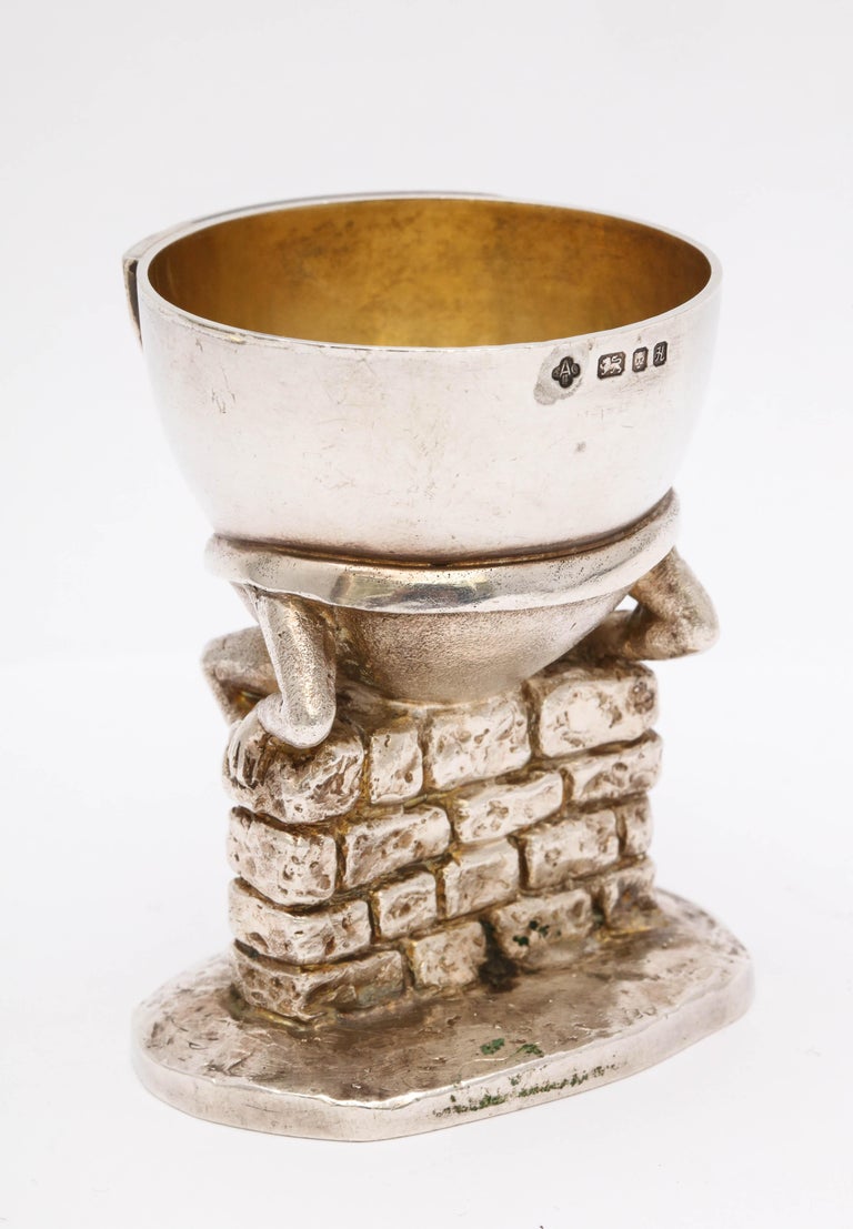 Unusual Midcentury Sterling Silver Humpty Dumpty Egg Cup and Matching ...