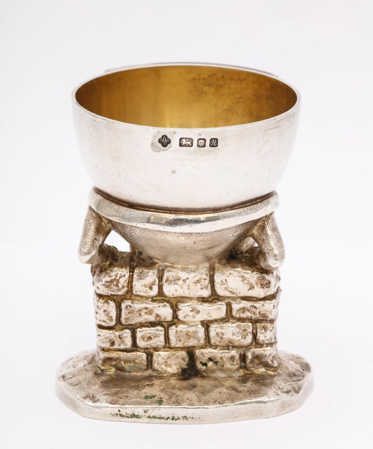 Unusual Midcentury Sterling Silver Humpty Dumpty Egg Cup and Matching ...