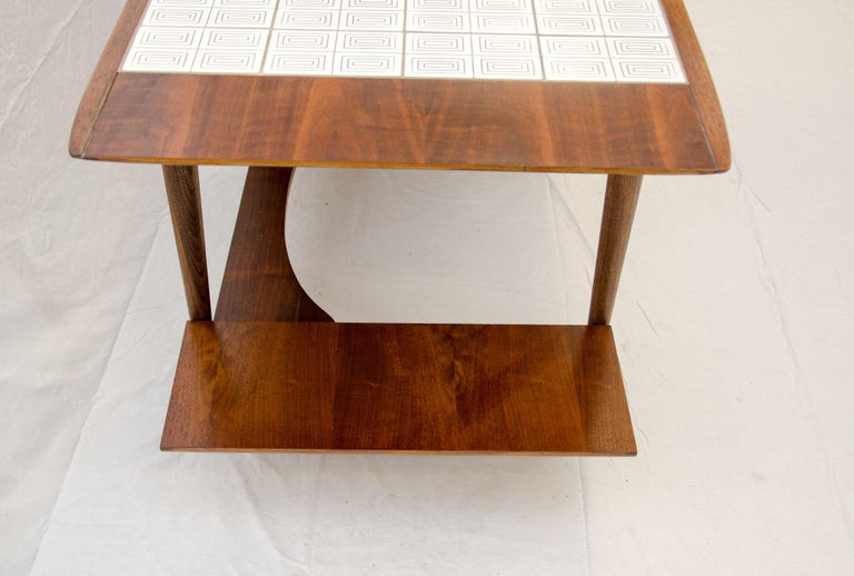 Unusual Mid Century Desk by Lane, with Floating Drawer Cabinet and Tile ...