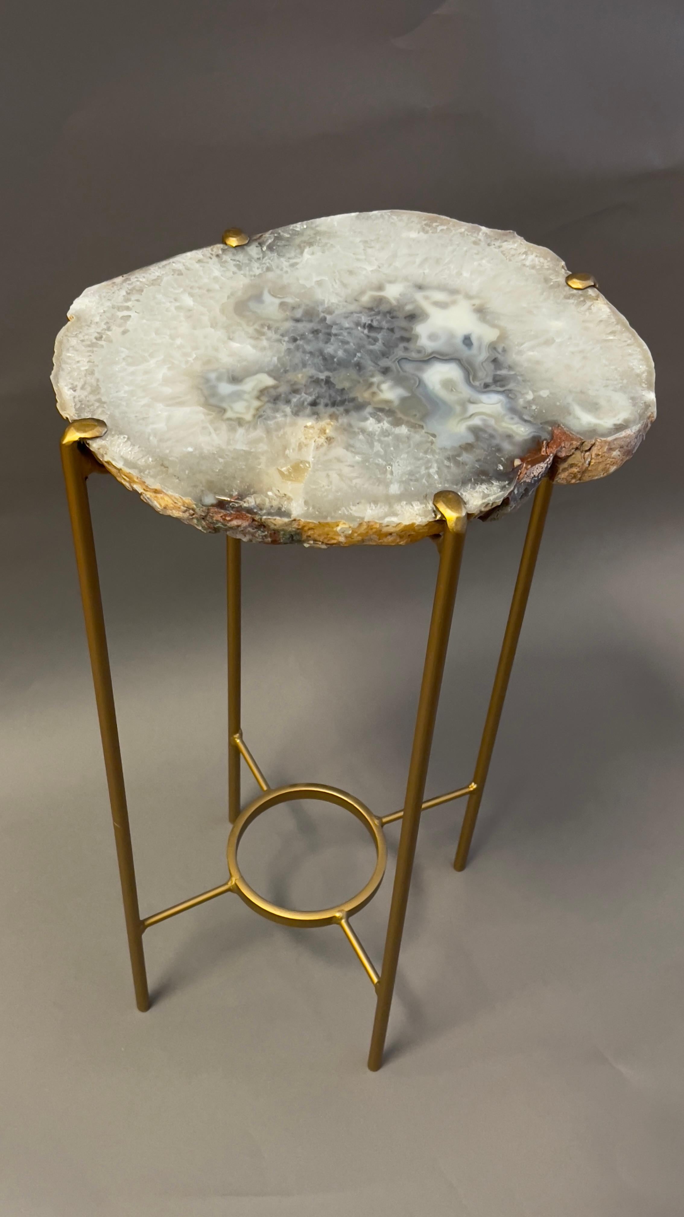 Unusual Modern Handcrafted Geode Drinks Table For Sale at 1stDibs