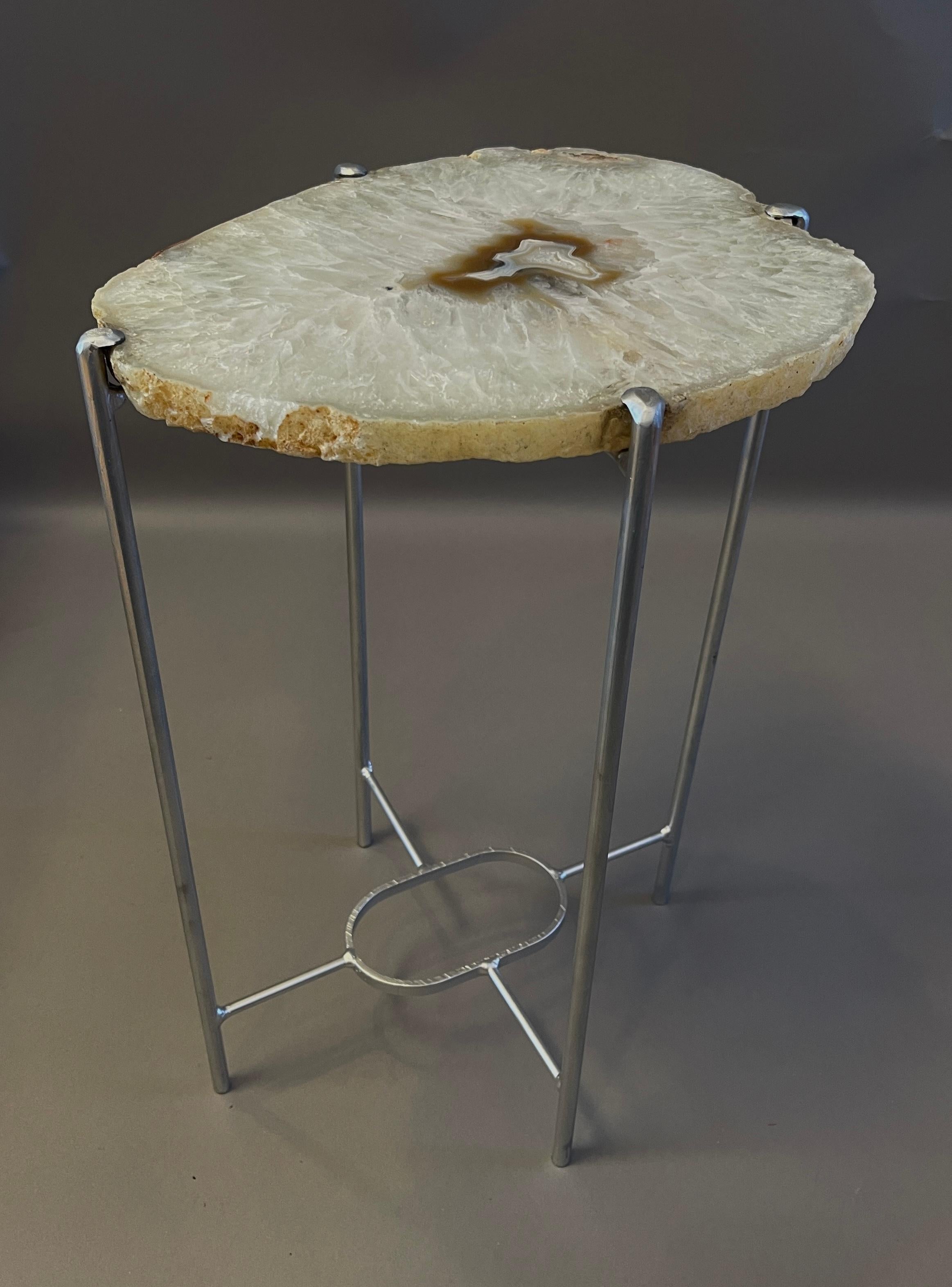Unusual Modern Handcrafted Geode Drinks Table For Sale at 1stDibs