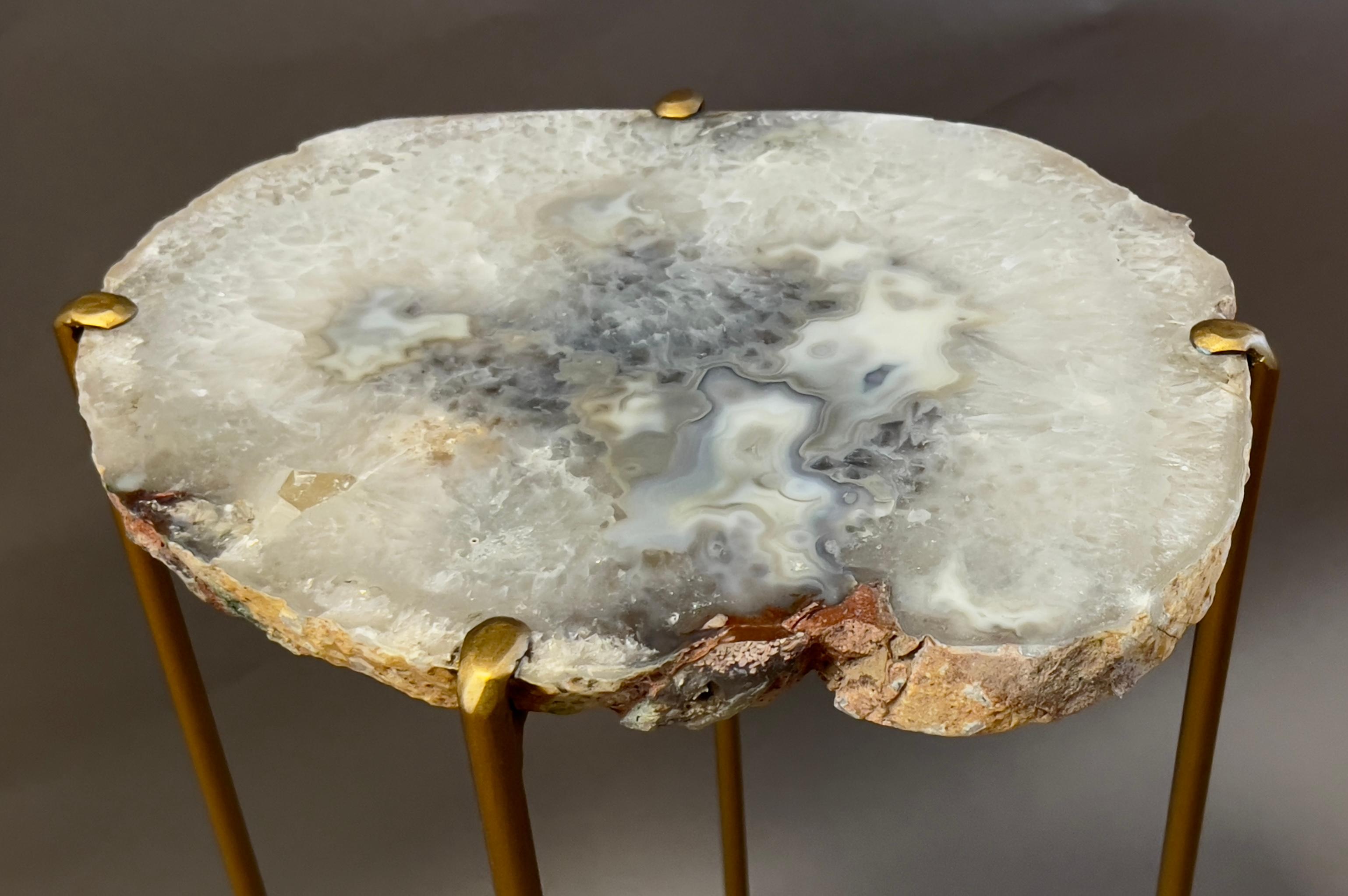 Unusual Modern Handcrafted Geode Drinks Table For Sale at 1stDibs
