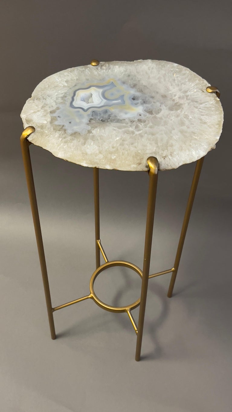 Unusual Modern Handcrafted Geode Drinks Table For Sale at 1stDibs