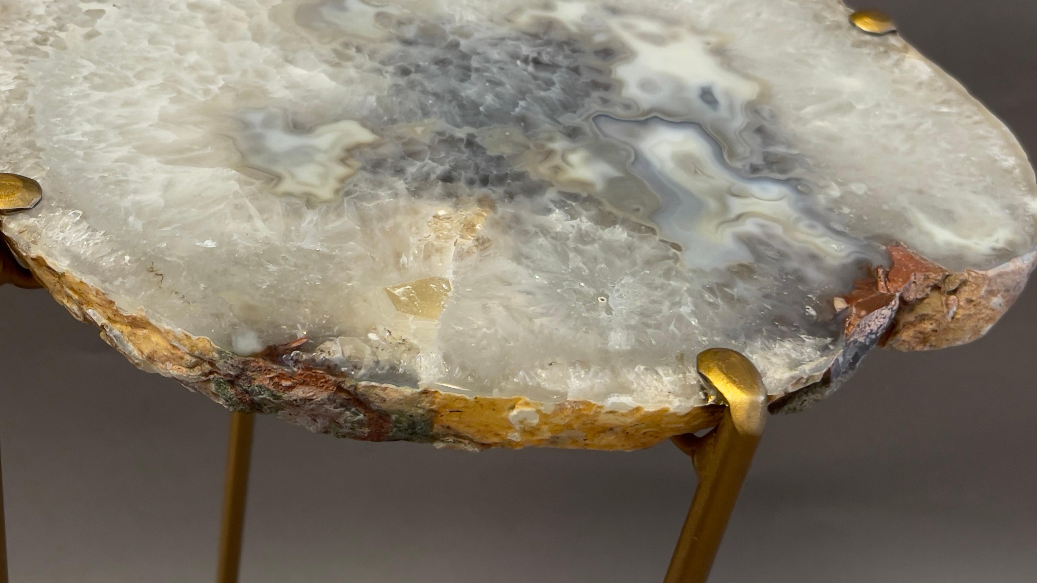 Unusual Modern Handcrafted Geode Drinks Table For Sale at 1stDibs