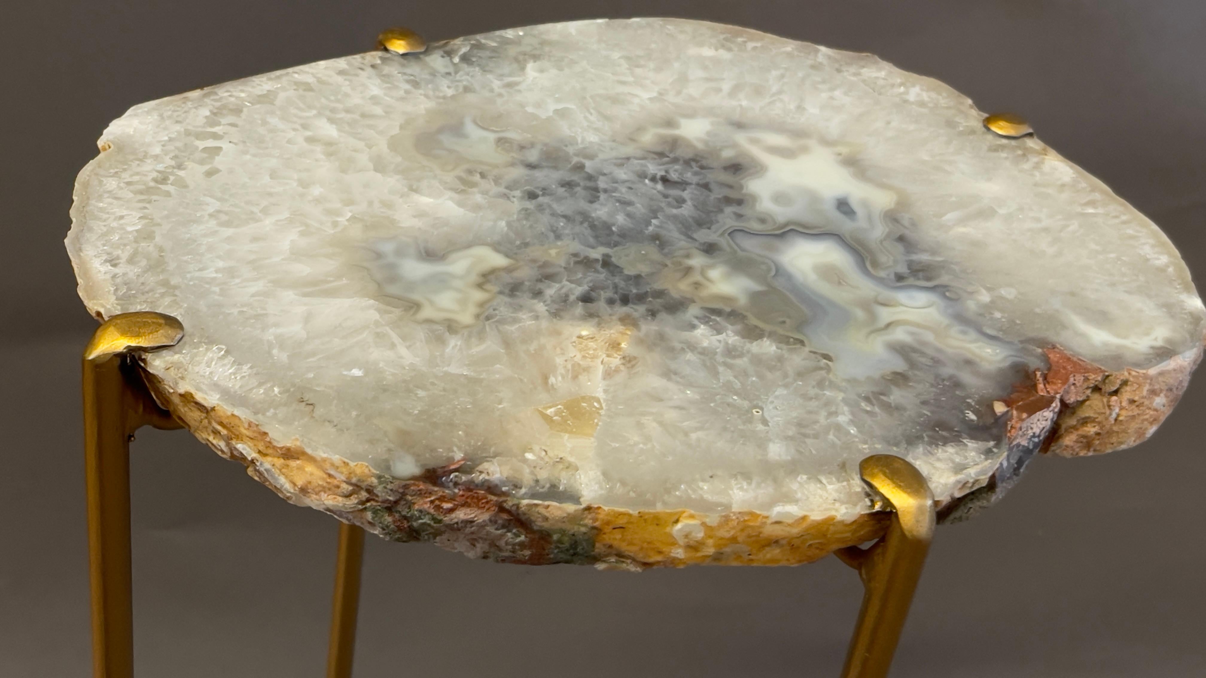 Unusual Modern Handcrafted Geode Drinks Table For Sale at 1stDibs