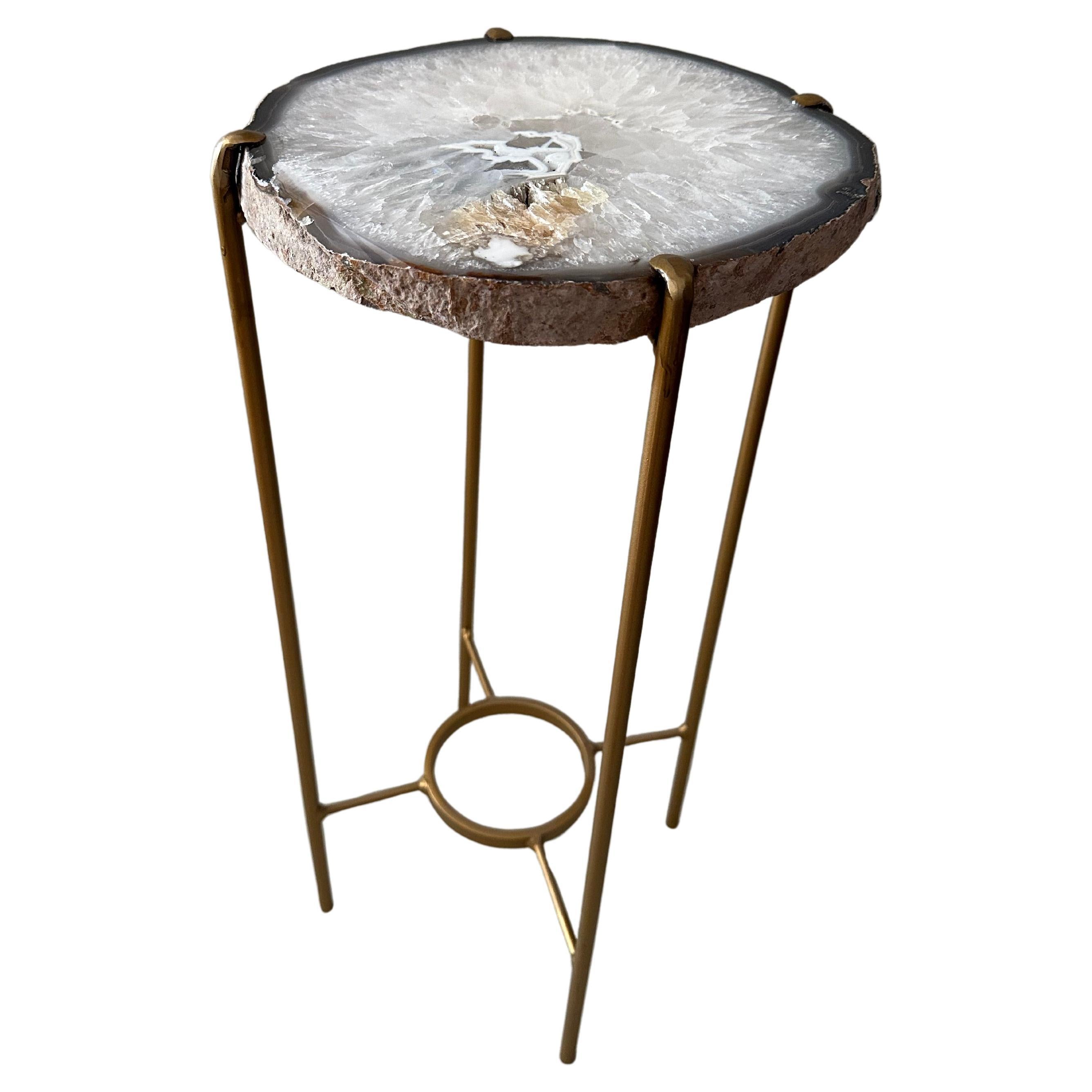 Unusual Modern Handcrafted Geode Drinks Table For Sale at 1stDibs