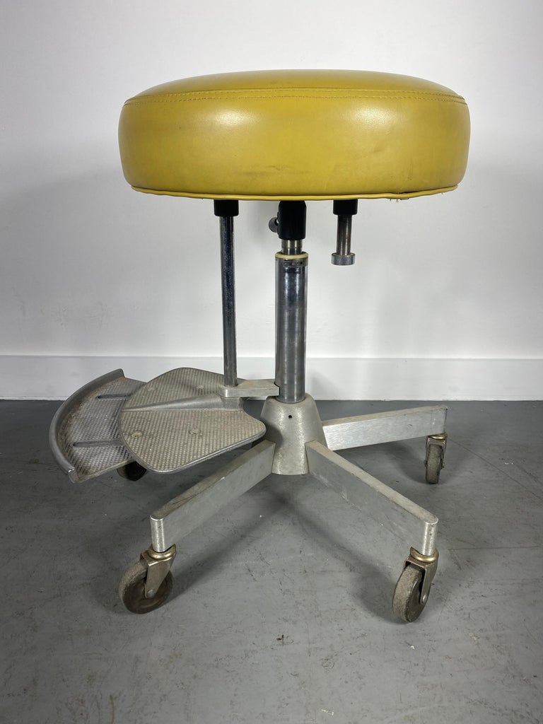 Unusual Modern Industrial Adjustable Height Dental / Task Stool by Den-tal-ez For Sale at 1stDibs