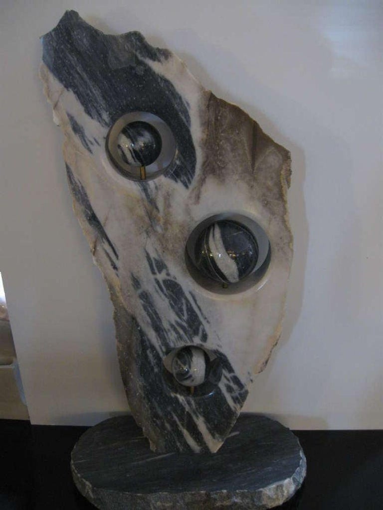 Unusual Orca Marble Free Form Sculpture For Sale at 1stDibs
