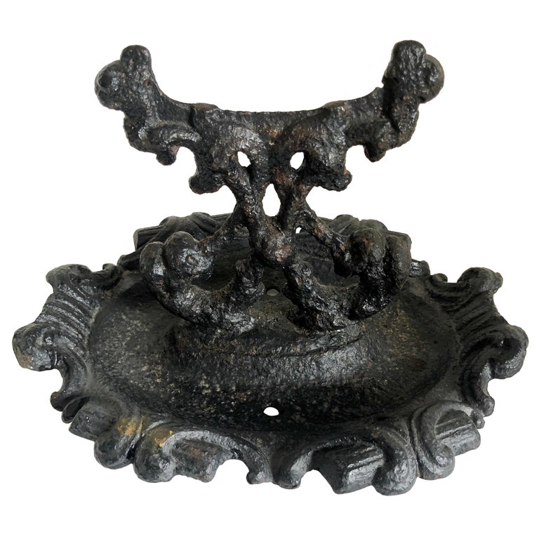 Unusual Ornate Cast Iron Foot Scraper For Sale at 1stDibs