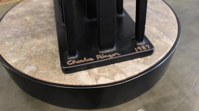 Unusual Painted Bronze and Brass Kinetic Sculpture on Granite Base ...