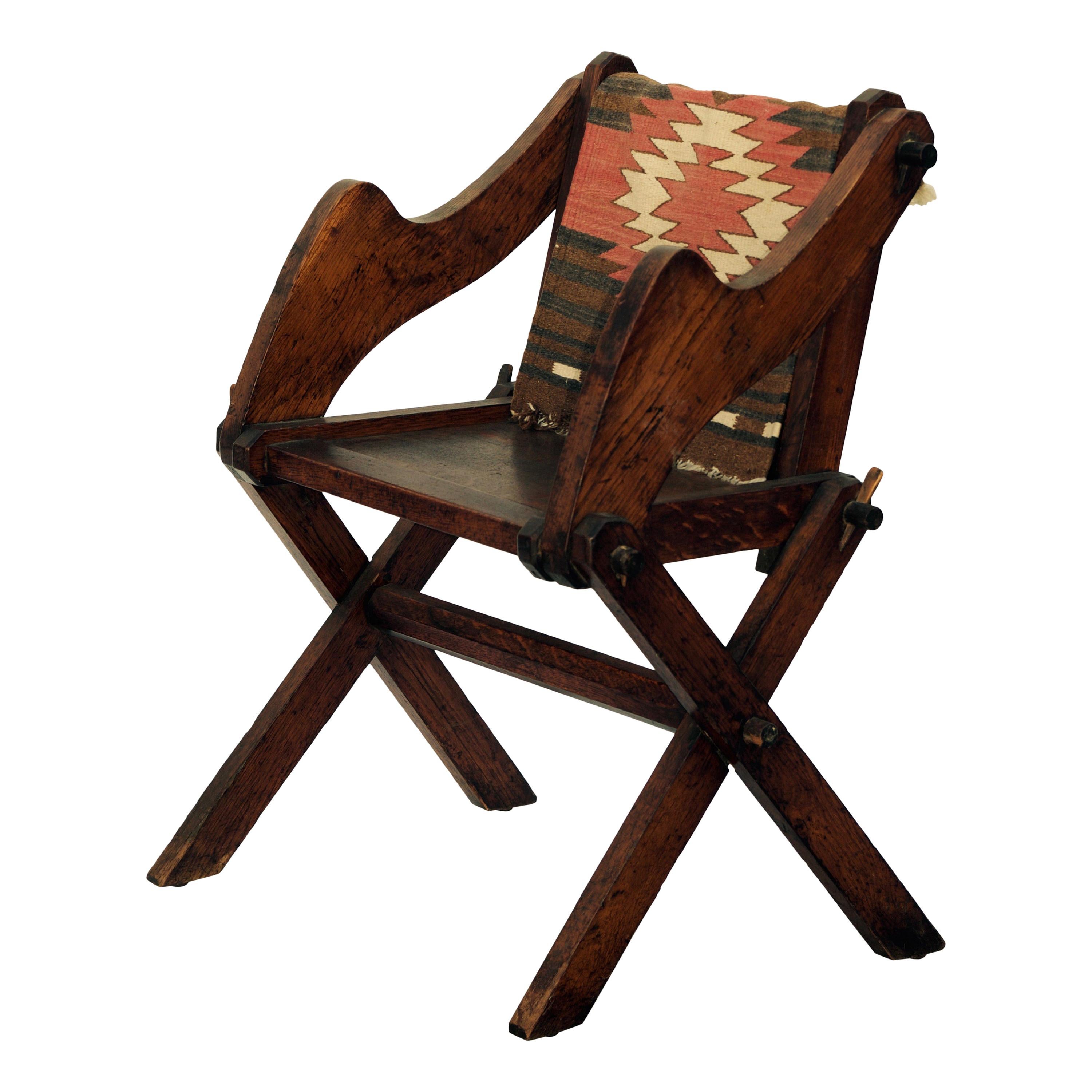 Unusual Arts and Crafts mirror hall chair at 1stDibs