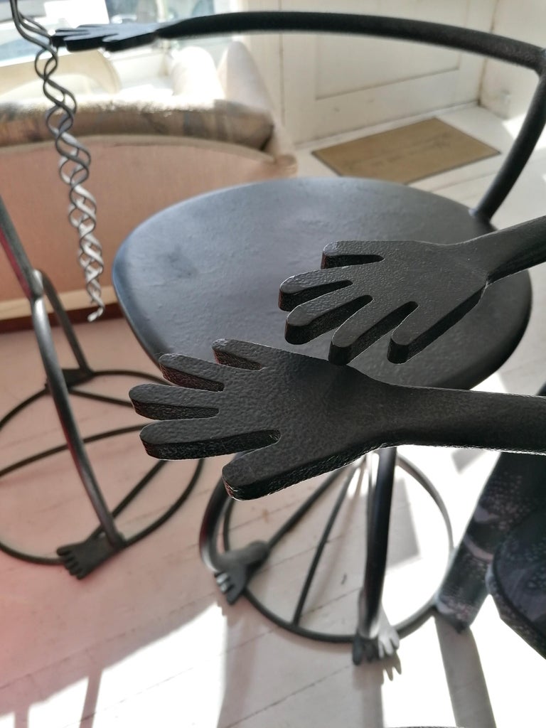 Unusual Postmodern American Figural Bar Stools Set with Table, USA ...