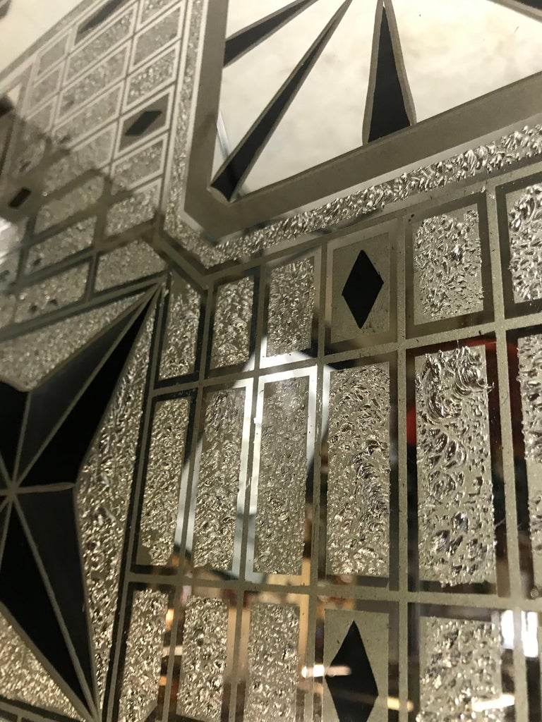 Unusual Reverse Painted Art Deco Mirror, Game Board, Folk Art at 1stDibs