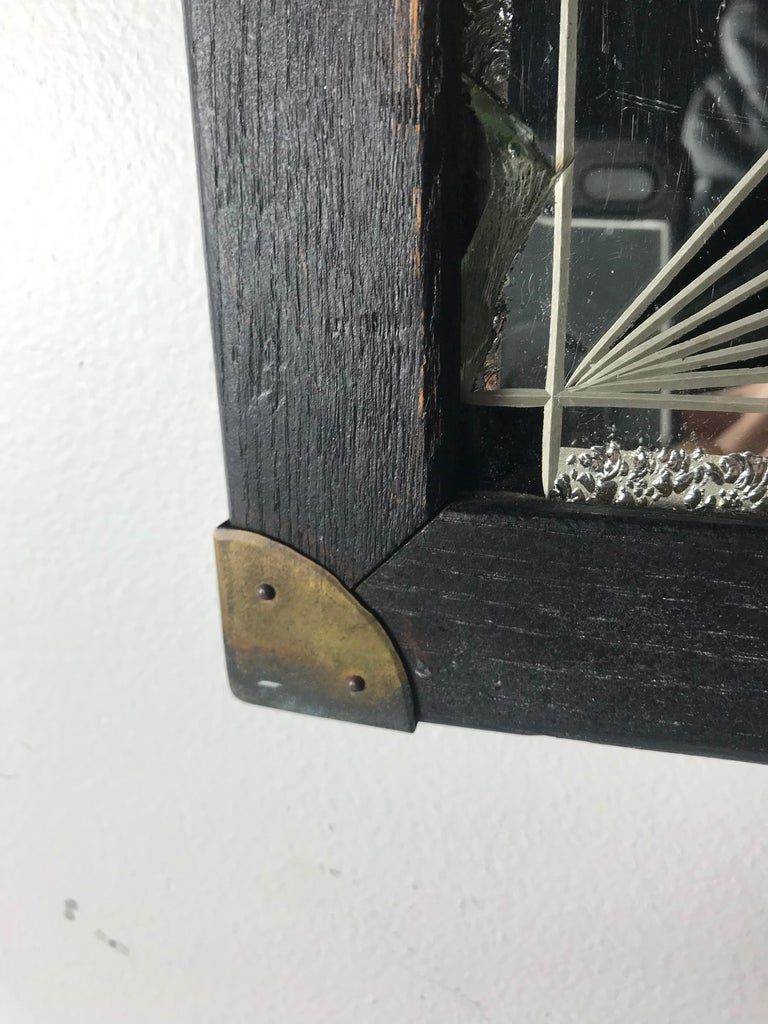 Unusual Reverse Painted Art Deco Mirror, Game Board, Folk Art at 1stDibs