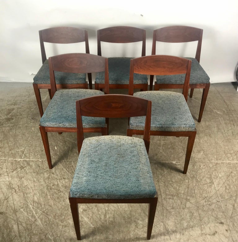 Unusual Set of 6 American Modernist Dining Chairs, Architectural Design ...