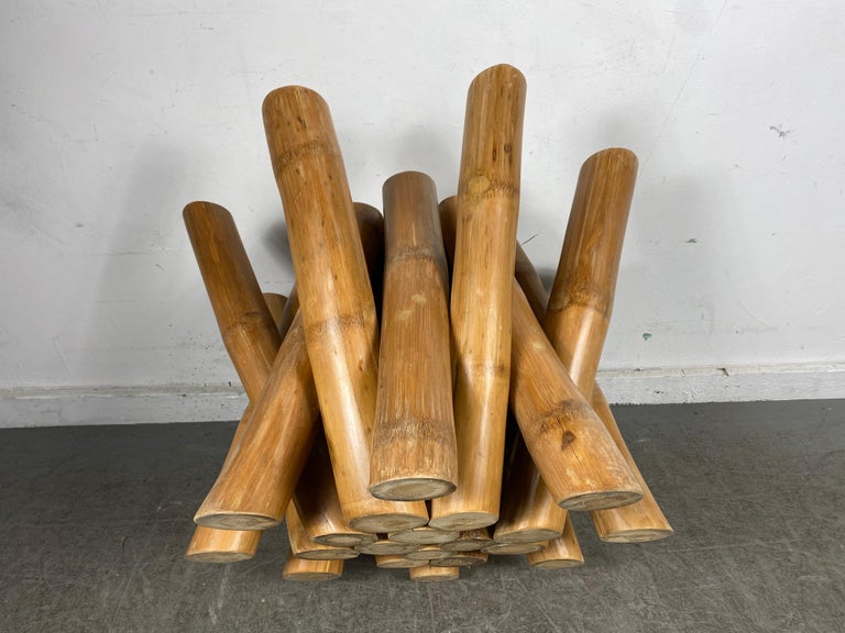 Unusual Stacked Bamboo Coffee / Cocktail Table Base, Manner of Paul ...