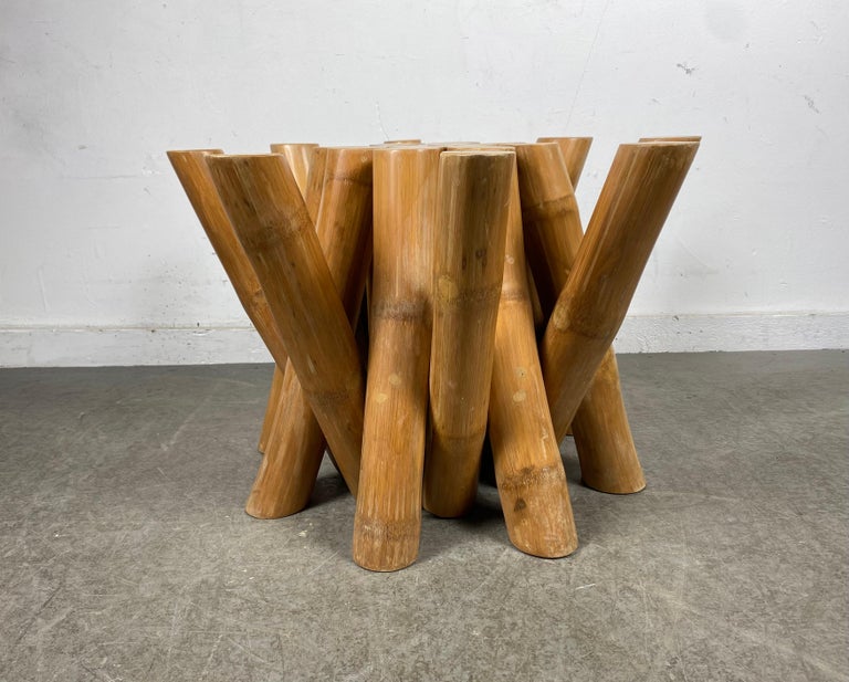 Unusual Stacked Bamboo Coffee / Cocktail Table Base, Manner of Paul ...