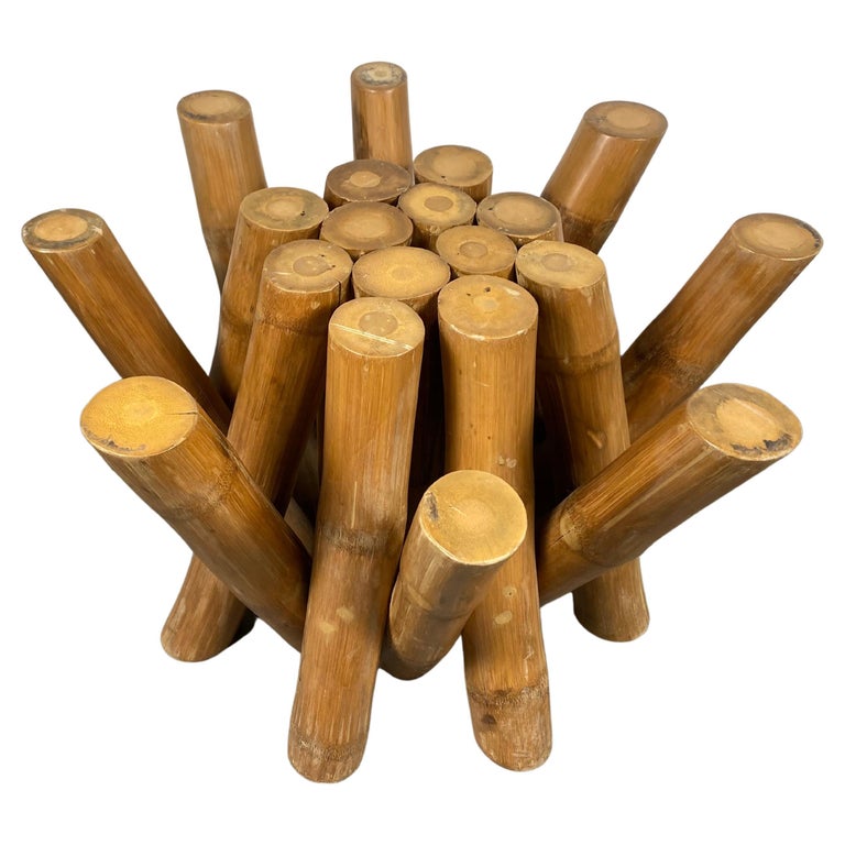Unusual Stacked Bamboo Coffee / Cocktail Table Base, Manner of Paul ...