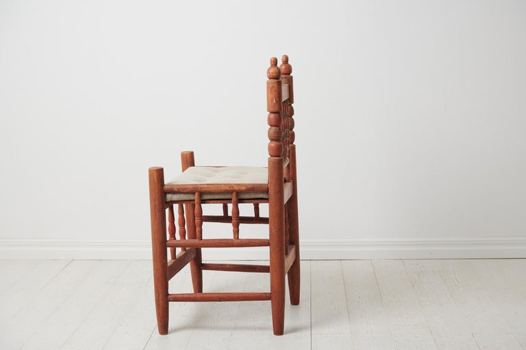 Unusual Swedish Antique Decorated Folk Art Chair For Sale at 1stDibs
