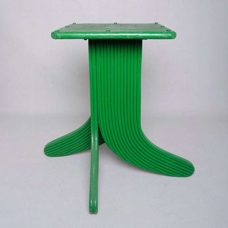 Unusual Table in Green Lacquered Wood For Sale at 1stDibs