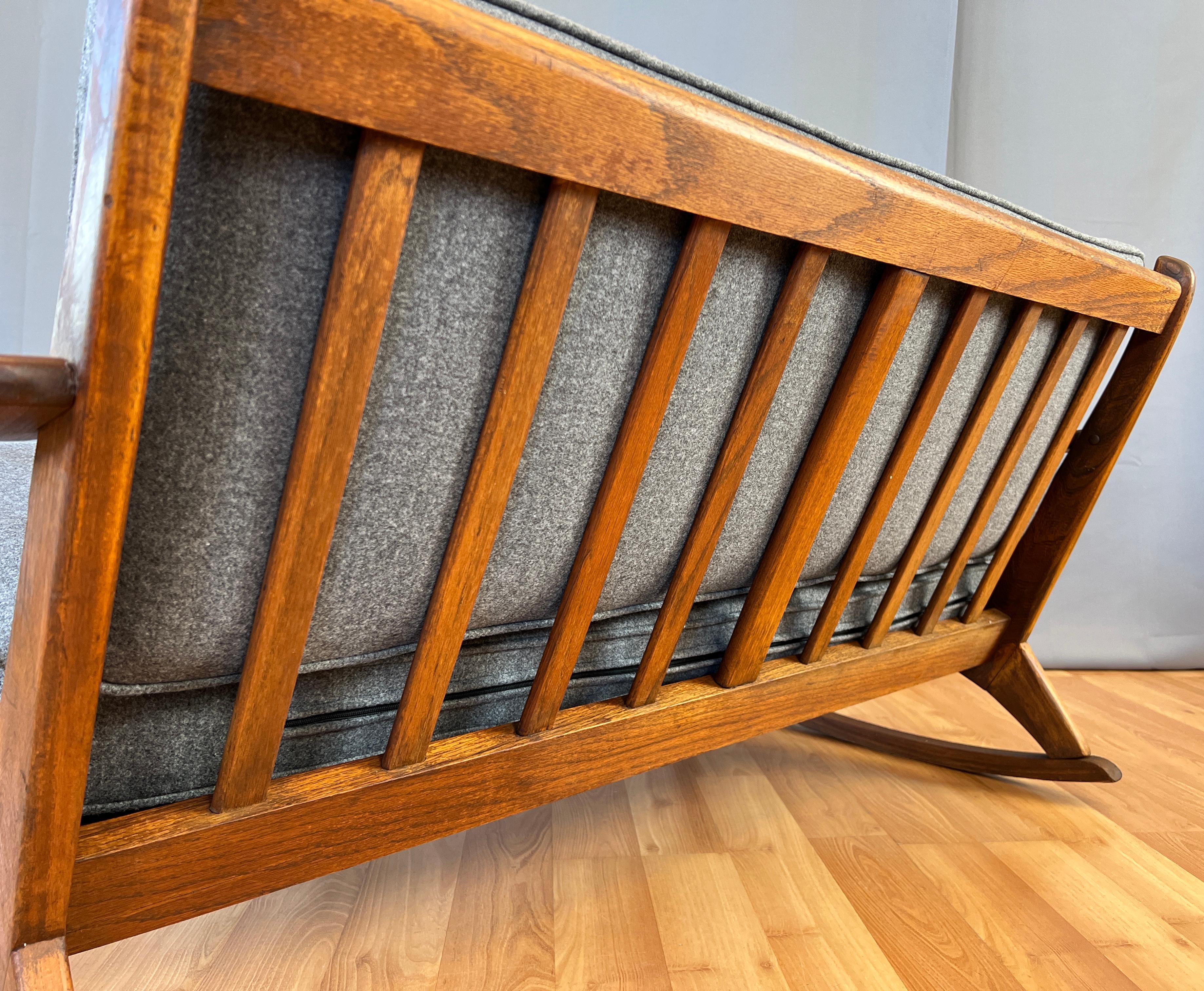 Unusual Vintage 1960s Walnut Settee Rocker at 1stDibs