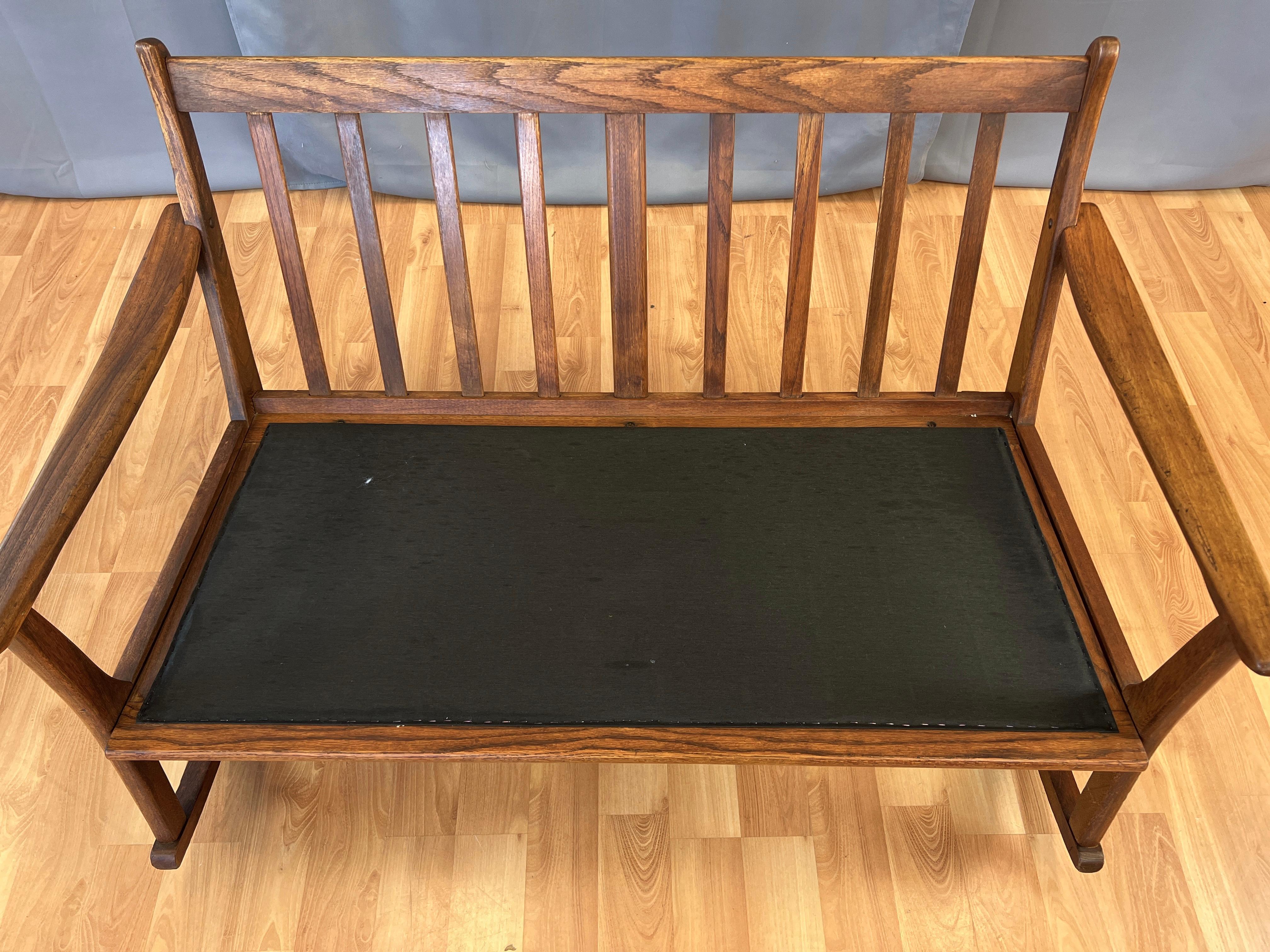 Unusual Vintage 1960s Walnut Settee Rocker at 1stDibs