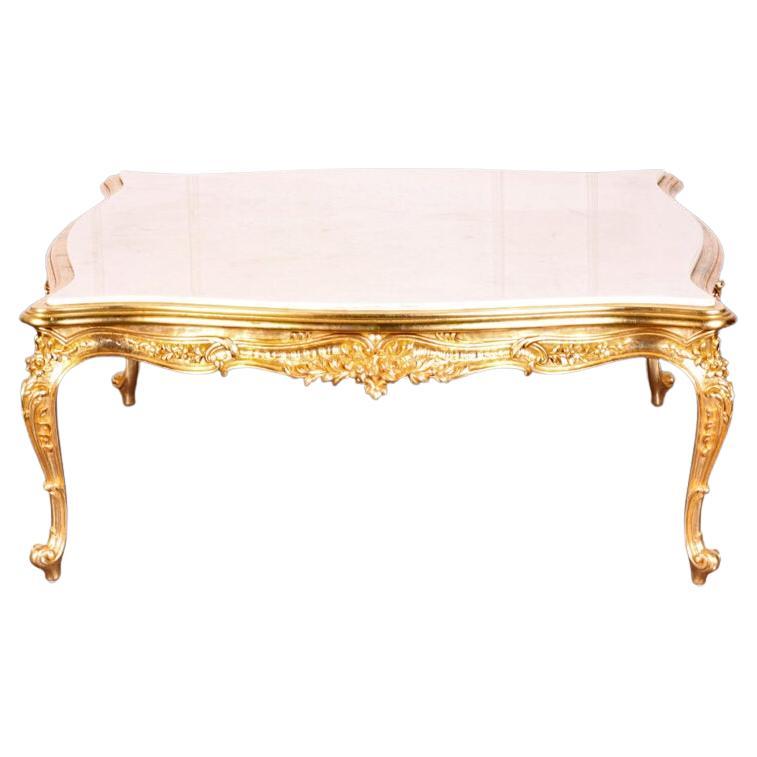 Unusually Large Carved + Gilt Coffee Table For Sale at 1stDibs