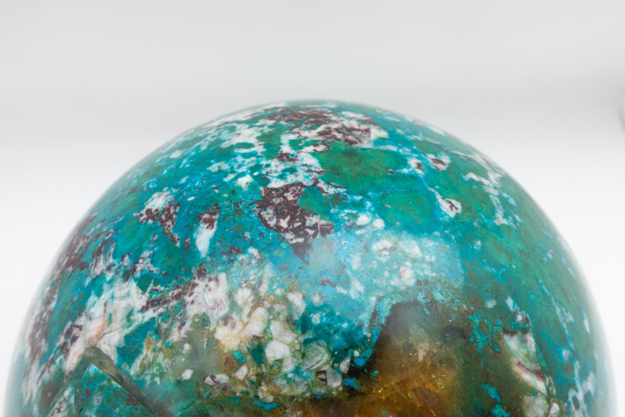 Unusually Large Chrysocolla Sphere Specimen at 1stDibs