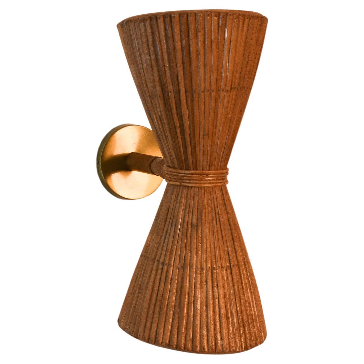 Up and Down Interior Rattan Wall Lamp For Sale at 1stDibs