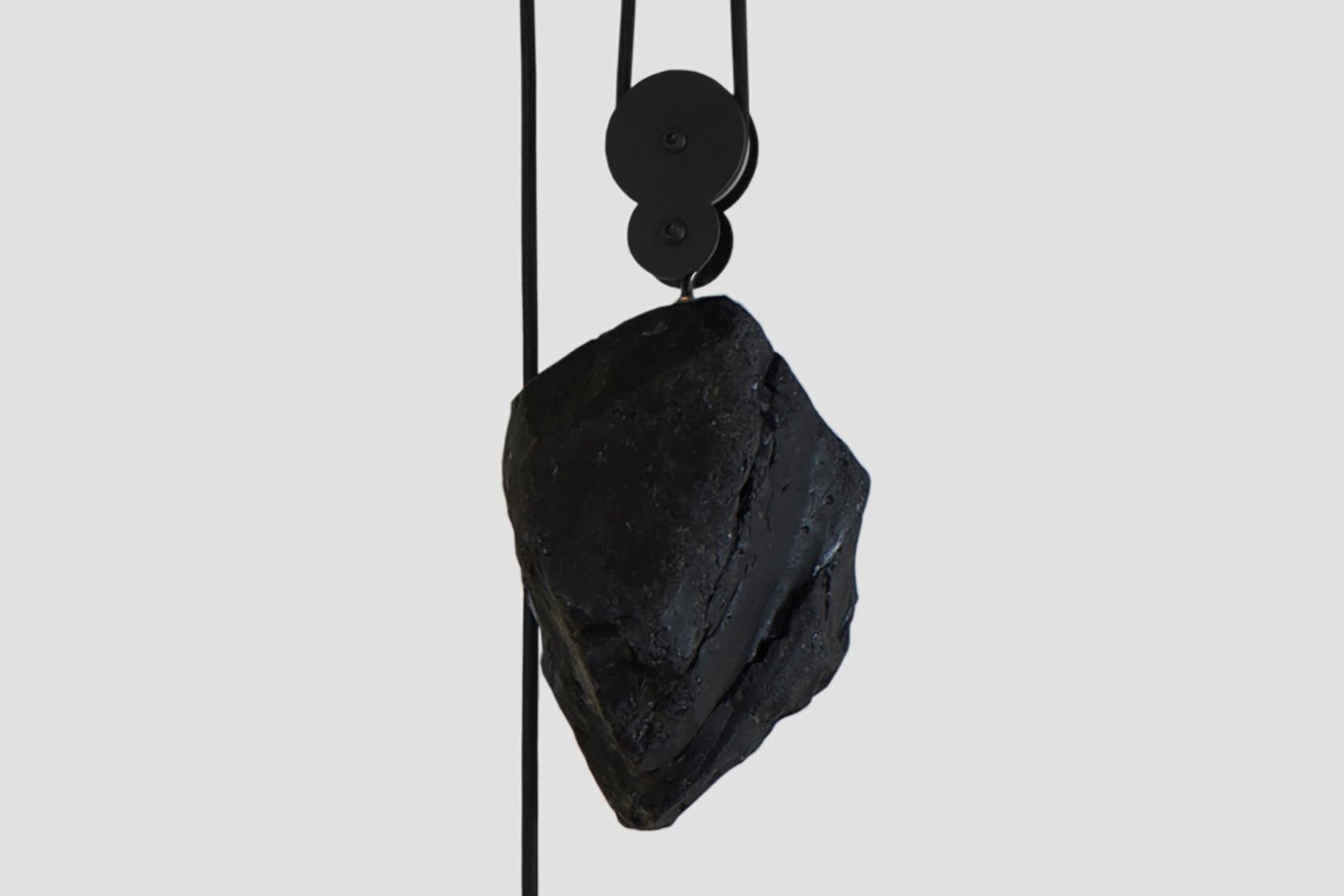 Up-Down Pendant, Height Adjustable Light, Copper Shade, Obsidian Glass ...