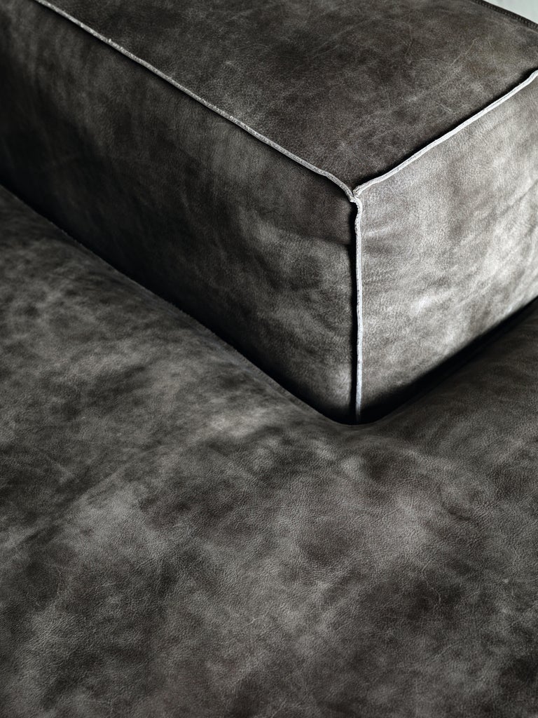 Up Small 3-Seat Sofa in Braided Black Upholstery by Giuseppe Viganò For ...