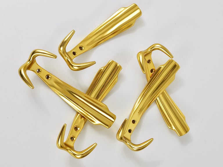 Up to Five Golden Hollywood Regency Wall Coat Hooks, Italy, 1970s For ...