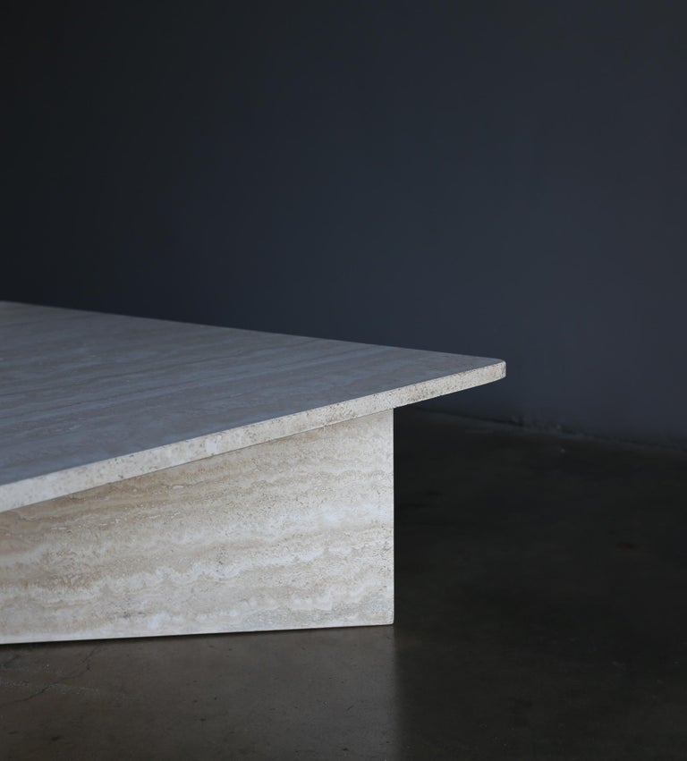 Up and Up Tiered Two-Piece Travertine Coffee Table, circa 1978 For Sale ...