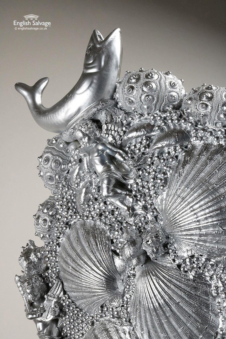 Upcycled Silver Shell Throne Chair, 20th Century For Sale at 1stDibs